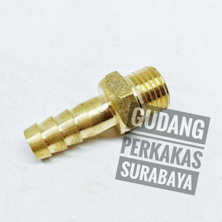 Naple Selang Drat Pipa 1/4 x 10mm Nepel Steam Stang Sprayer Sambungan Drat Luar 1/4 Selang 5/16 ...