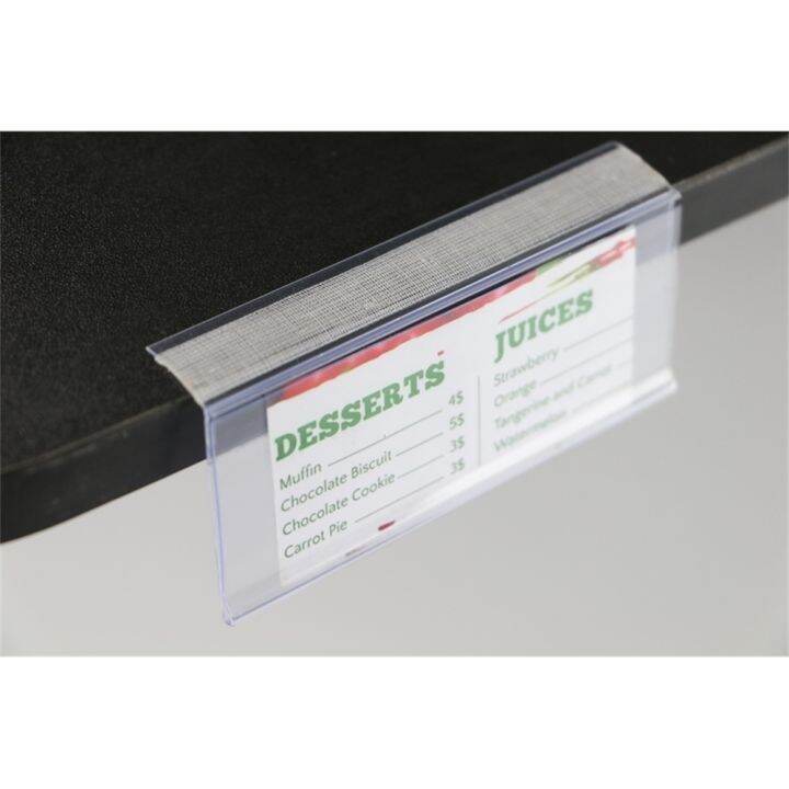 4x10cm L Label Holder Strip Adhesive Sign Clip Shelf Talker Edge Card ...