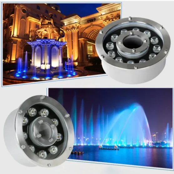 Led RGB fountain light 9w Led Pool Light AC12V AC24V Waterproof Ip68 Underwater Lights Fountains ...