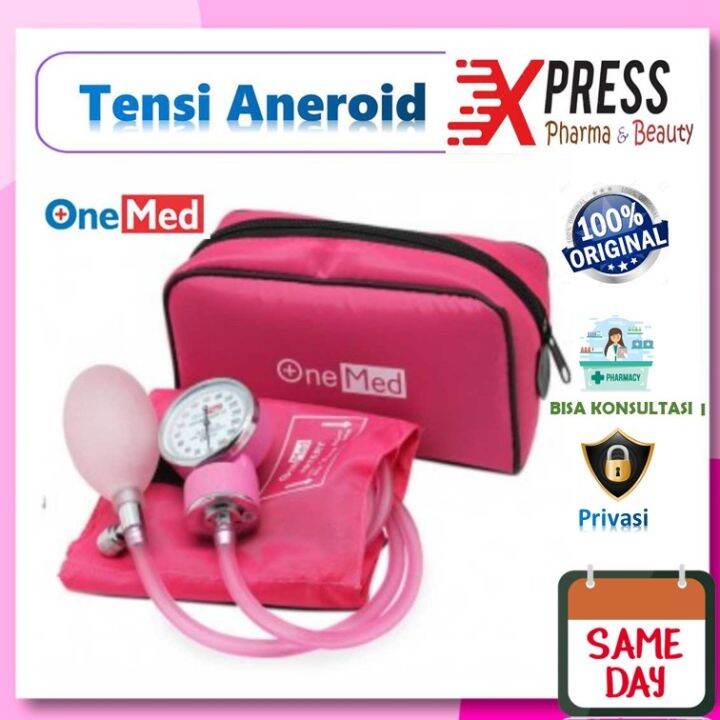 ⚡XPRESS⚡ Tensi Aneroid Manual Onemed Jarum Pink Warna One Med Meter Tensimeter Tekanan darah ...