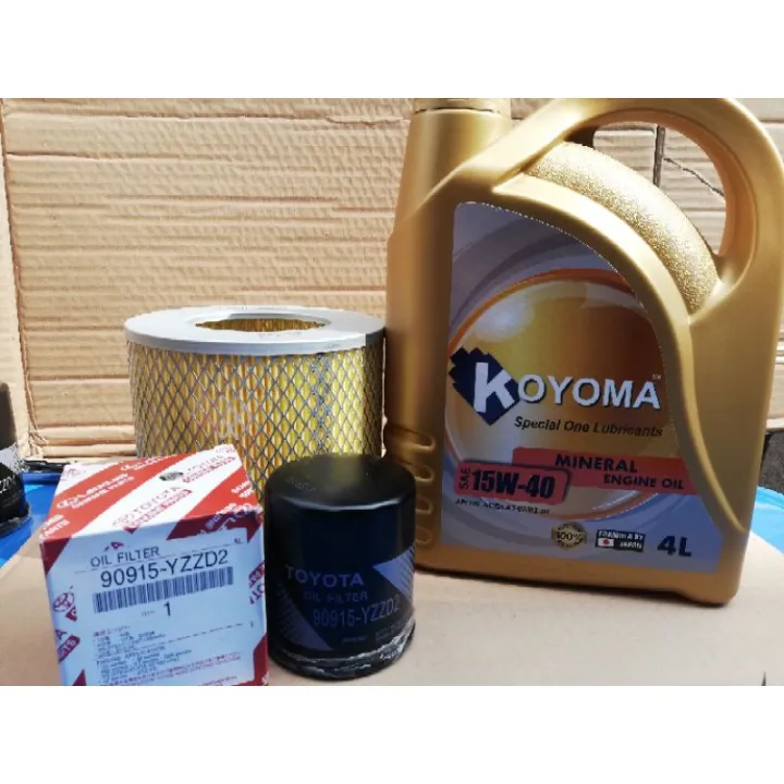 TOYOTA UNSER KF80 OIL FILTER + AIR FILTER + KOYOMA 15W40 MINERAL ENGINE OIL | Lazada