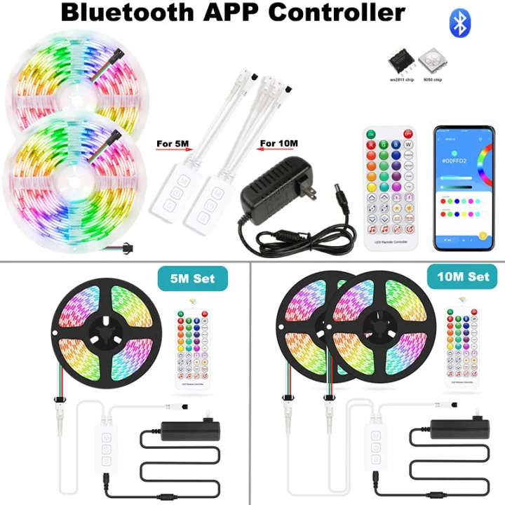 LED Strip Lights RGBIC Bluetooth APP DC12V WS2811 Color Changing ...