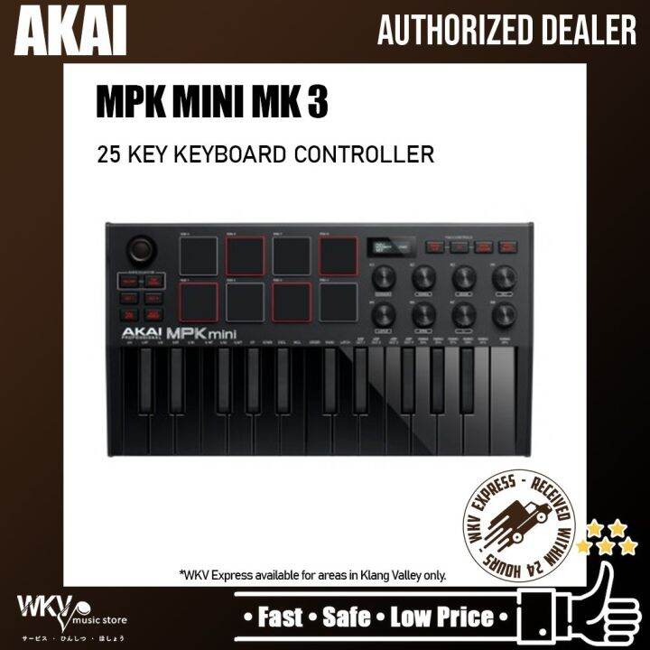 Akai Mpk Mini Mk3 25 Key Usb Midi Compact Keyboard And Pad Controller