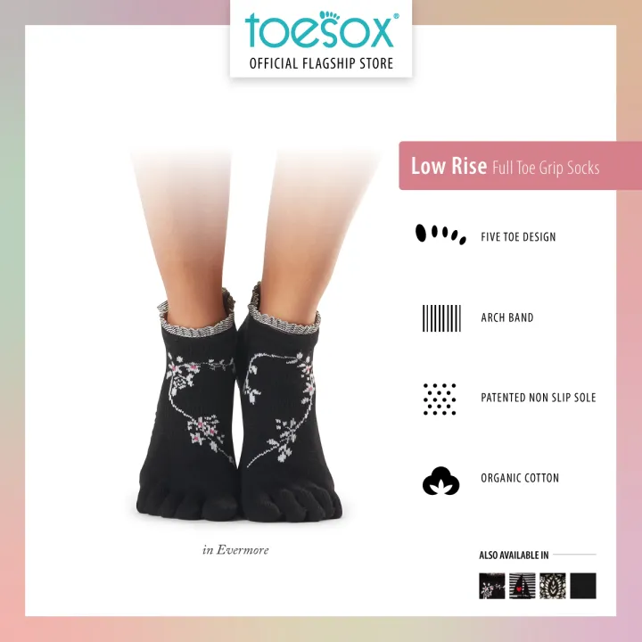 Toesox Grip Socks Low Rise Full Toe (Evermore) | Lazada PH