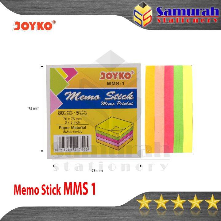 Memo Stick MMS 1 Joyko / Sticky Note MMS-1 / Kertas Memo Catatan / Memo ...