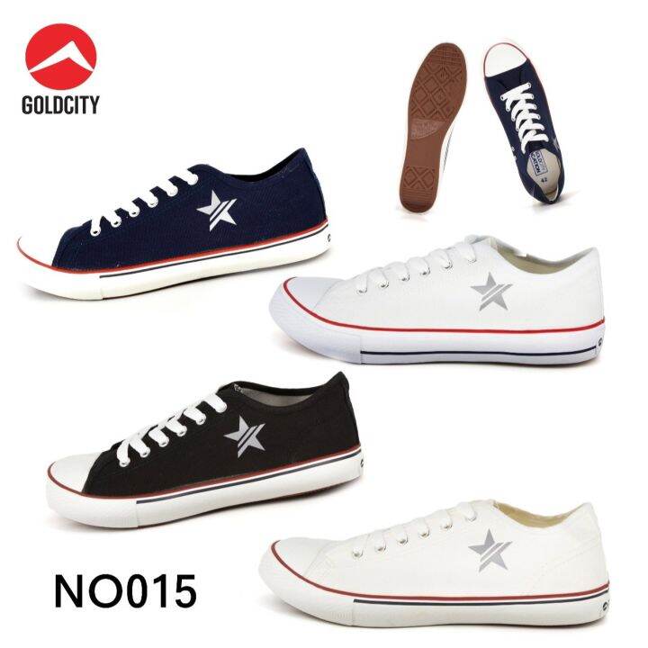 GOLDCITY รองเท้าผ้าใบ รองเท้าผู้ชาย รองเท้าผู้หญิง รองเท้าแฟชั่น โกลด์ซิตี้ รุ่น NO015 | Lazada ...