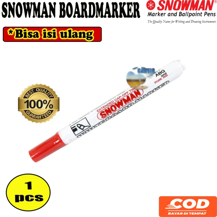 Icantiq Snowman Board Marker Spidol Snowman Merah White Board Marker ...