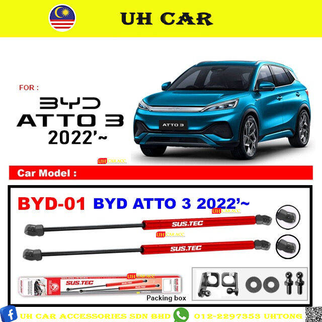 （Sustec） BYD ATTO 3 Car Struts Front Bonnet Hood Damper Shock Lift Up ...