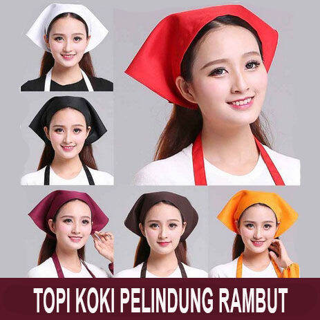 Topi Koki Segitiga Ciput Masak Pelindung Rambut | Lazada Indonesia