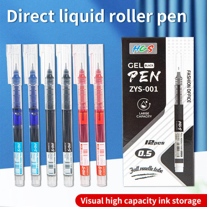 HGS Ballpen Gel Pen 0.5mm Sign Pen Needle Tube Neutral Pen Ball Point ...