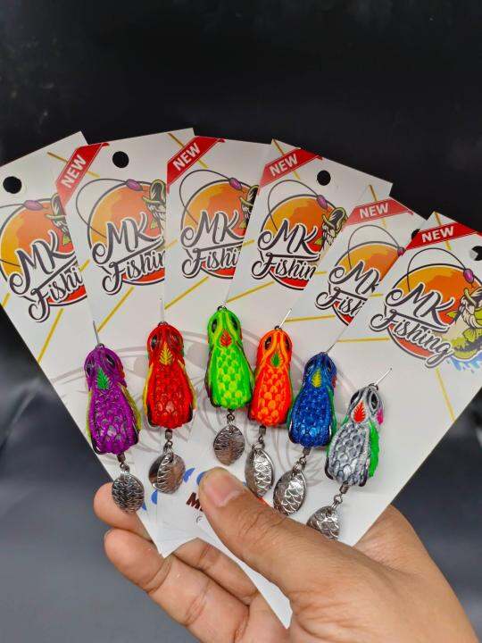 สีสวย มาใหม่ กบยาง ค่ายmk fishing รุ่นกบยางโดดิด่ง น้ำหนัก 6 กรัม เบ็ด ...