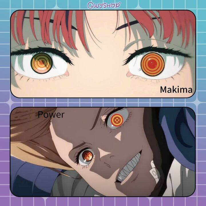 ins recommend Makima Power Chainsaw Man Crazy Anime Contact Lens ...