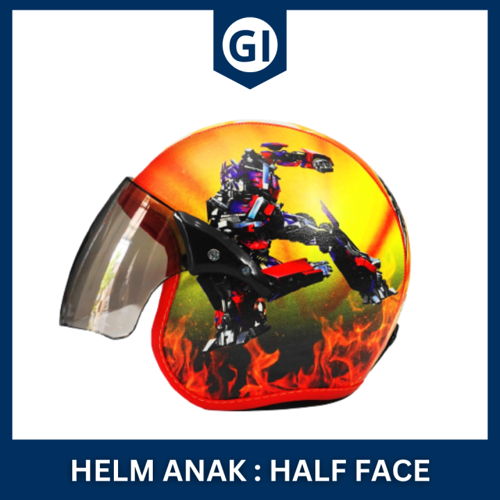 Helm Anak Standart Kaca Half Face Scoopy Original Karakter Transformers ...