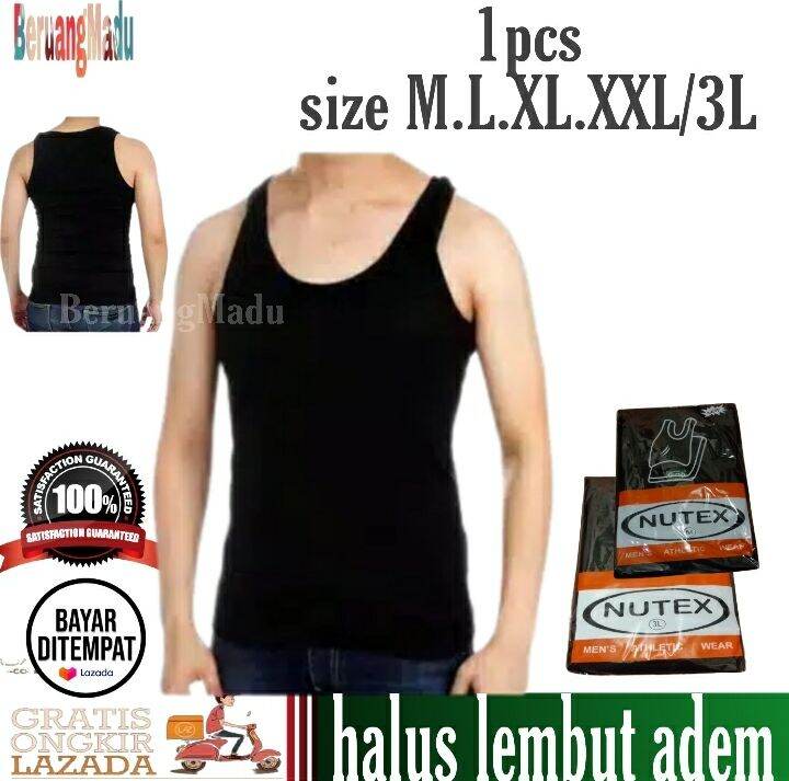 Singlet hitam polos / Kaos Dalam Pria / NUTEX BLACK EDITION / bayar ...