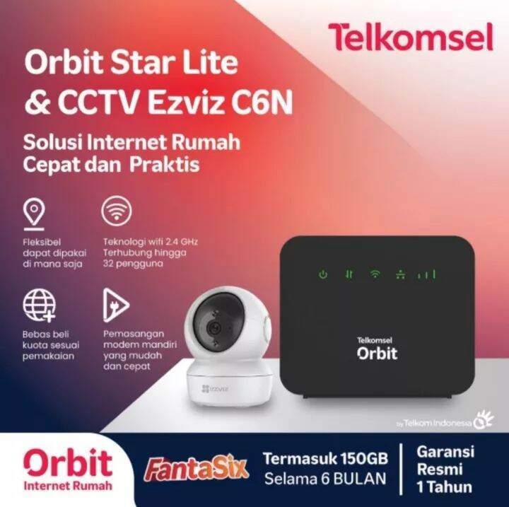 Paket Bundling Telkomsel Orbit Star Lite (UNLOCK) & CCTV ezviz C6N ...