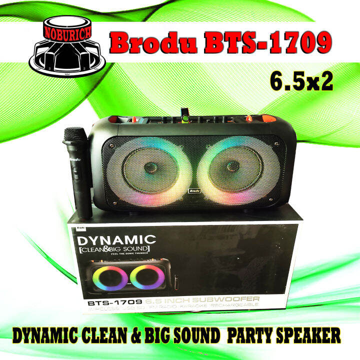 Brodu BTS-1709 Bass Portable Subwoofer Bluetooth Karaoke Speaker with ...