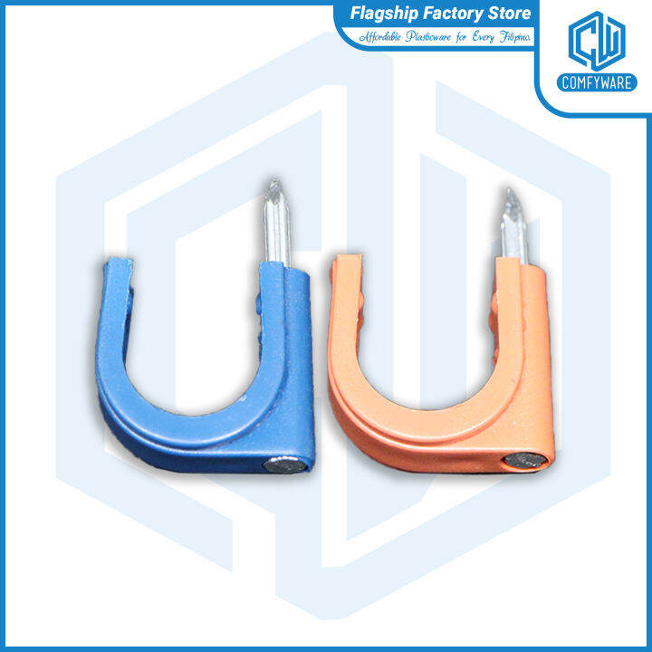 (100PCS/PACK) WHOLESALE PVC Orange and Blue Pipe Clamp w/ Concrete ...
