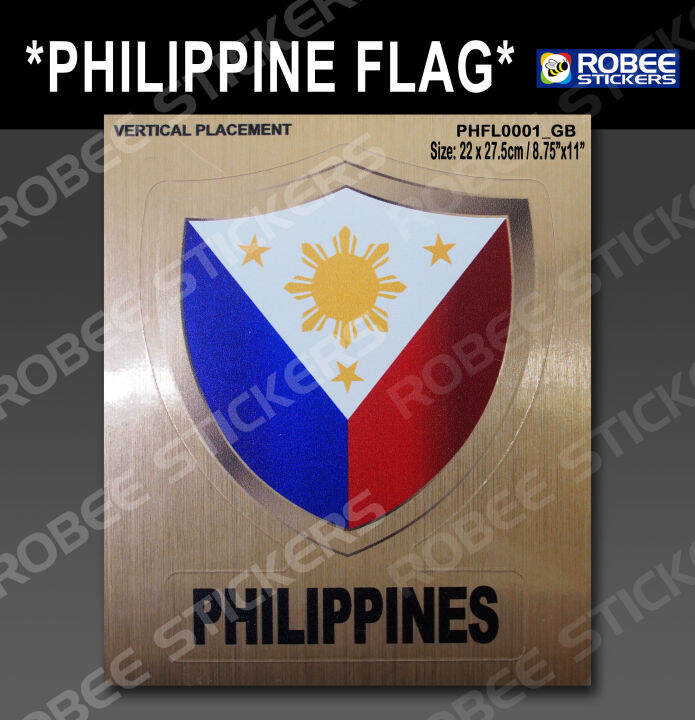 Stickers Decal Ph Flag Gold BIG SIZE Cut | Lazada PH