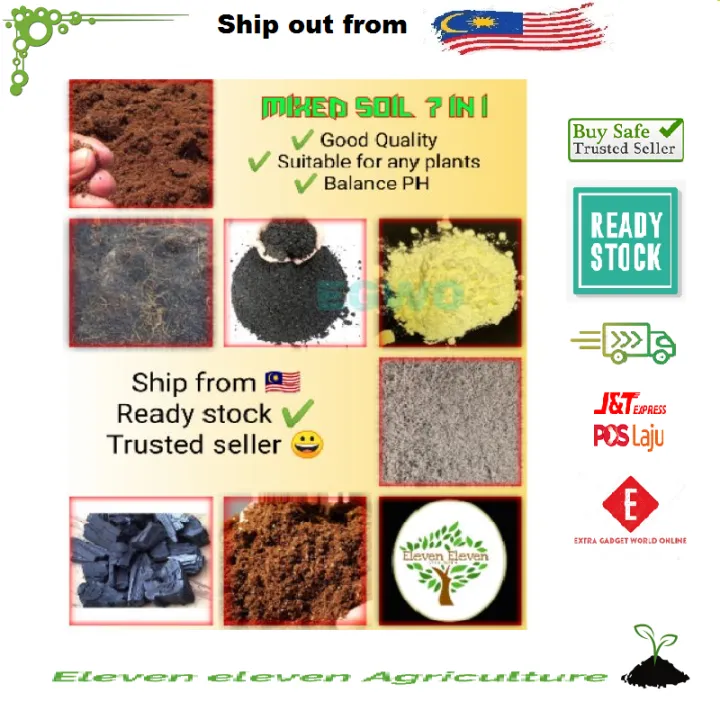 Medium Campuran Tanaman 7 in 1( Coco peat + Sekam bakar + Tanah hitam ...