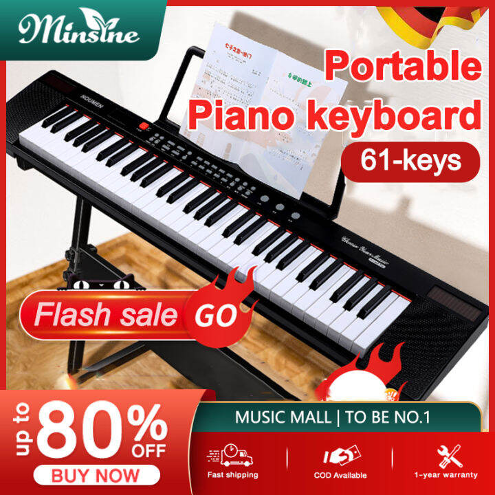 Minsine portable smart piano with dual speakers,61 Keys/New Beginner ...