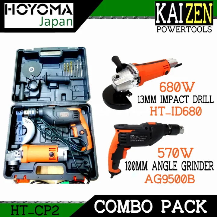 Hoyoma COMBO PACK 2in1 Angle Grinder 10MM and Impact Drill 13MMHEAVY ...