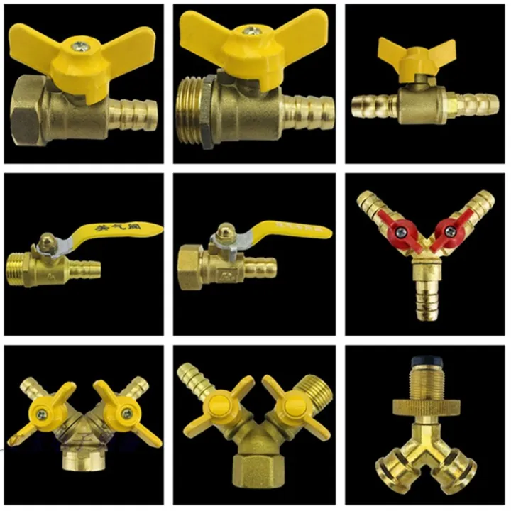 Gas three-way valve split into two Y-shaped brass hose connector switch ...