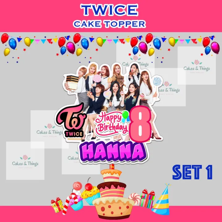 Ready Stock】 TWICE CAKE TOPPER (6 x 8 inches) | Lazada PH