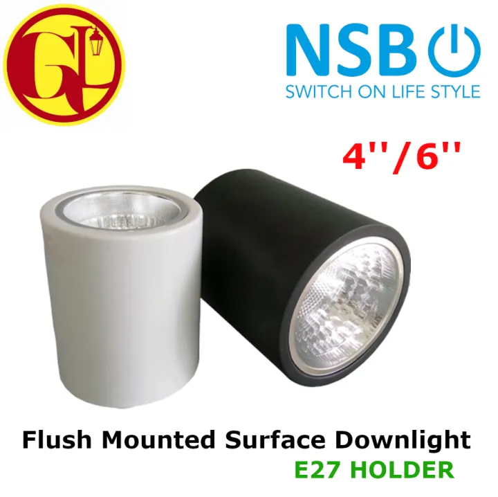 [READY STOCK] 4'' 6'' Flush Mounted Surface Downlight Black White ...