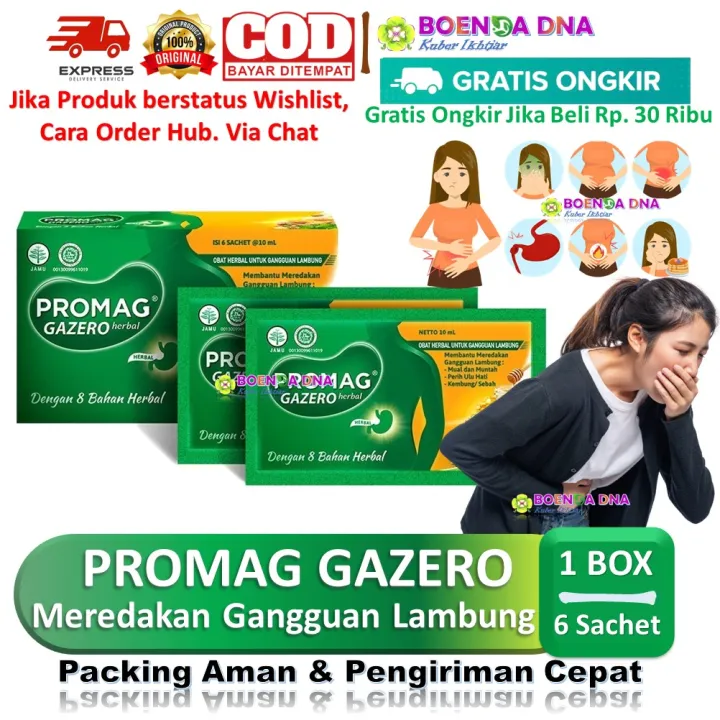 COD Promag Gazero Herbal 1 Box isi 6 Sachet - Mengatasi Masalah lambung ...