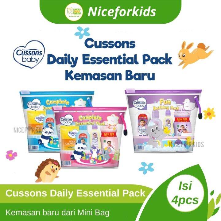 Cussons Baby Daily Essential Pack isi 4 / Kado Lahiran Bayi / Gift Set ...