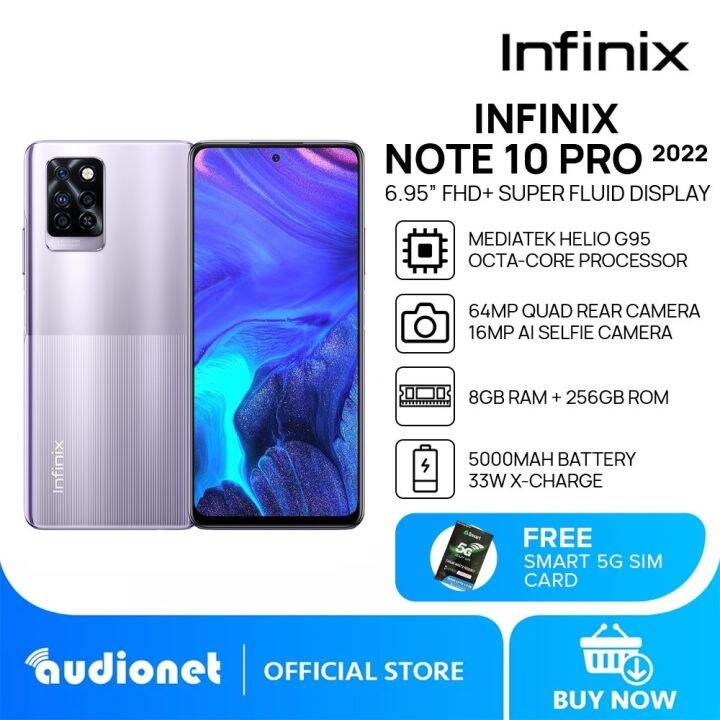 Infinix Note 10 Pro 2022 Cellphone 8GB RAM 256GB ROM MediaTek Helio G95 ...