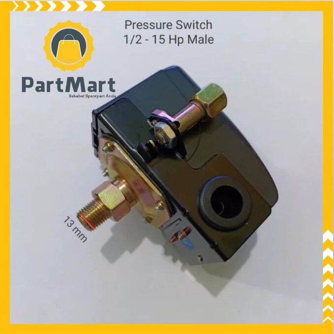 Otomatis Pressure Switch Kompresor Angin 1/2 - 15 Hp Male Drat Luar ...