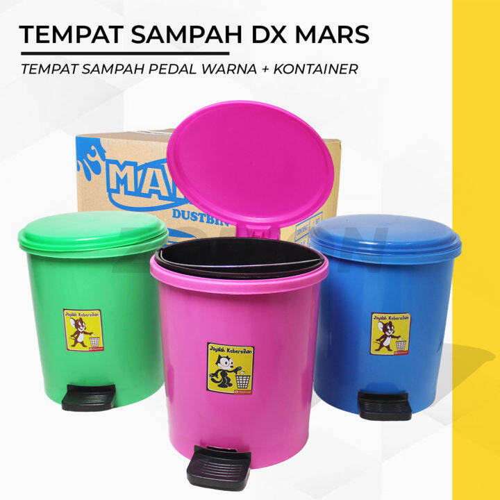 TEMPAT SAMPAH INJAK PEDAL WARNA DELUXE - 10 LITER + CONTAINER DALAM | Lazada Indonesia