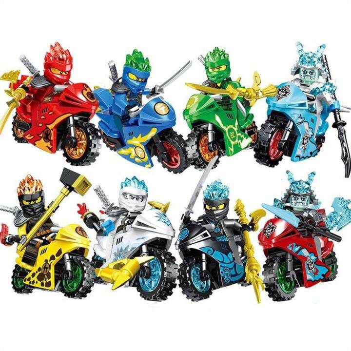 JOY TOY Action Figures Ninja Building Blocks Jay Zane Motorcycles Model ...