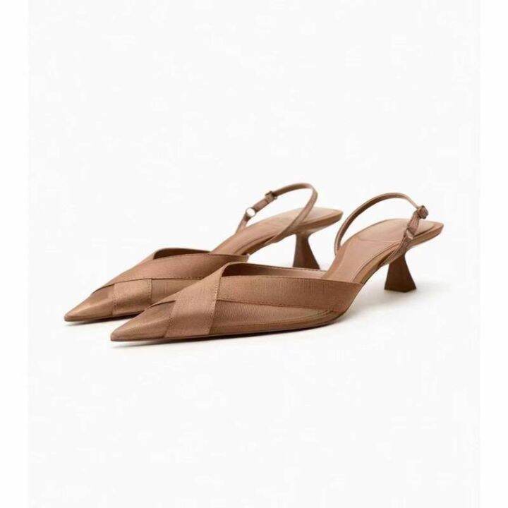 ZARA Brown Sandals With Toe Tip Stiletto | Lazada PH