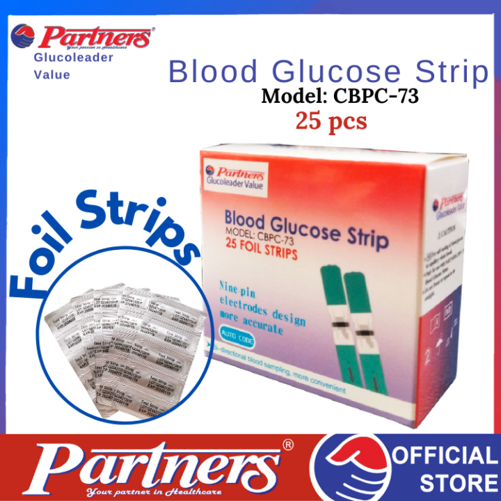 Partners GlucoLeader Value Blood Glucose Strip (Foil Strips) - 50 pcs ...