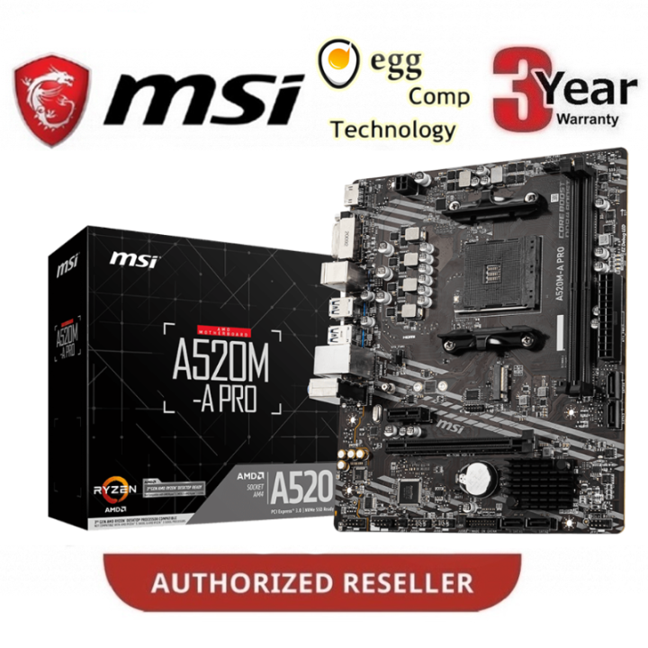 MSI A520M-A PRO AMD AM4 M-ATX MOTHERBAORD A520M A PRO | Lazada