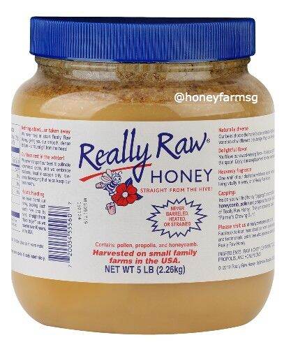 Really Raw Honey 5lbs (2.26KG) USA - Unprocessed creamy honey with bee ...