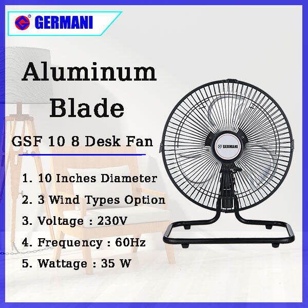 Germani Electric Fan Desk Fan Mini Industrial Desk Fan 3 Speed Push ...