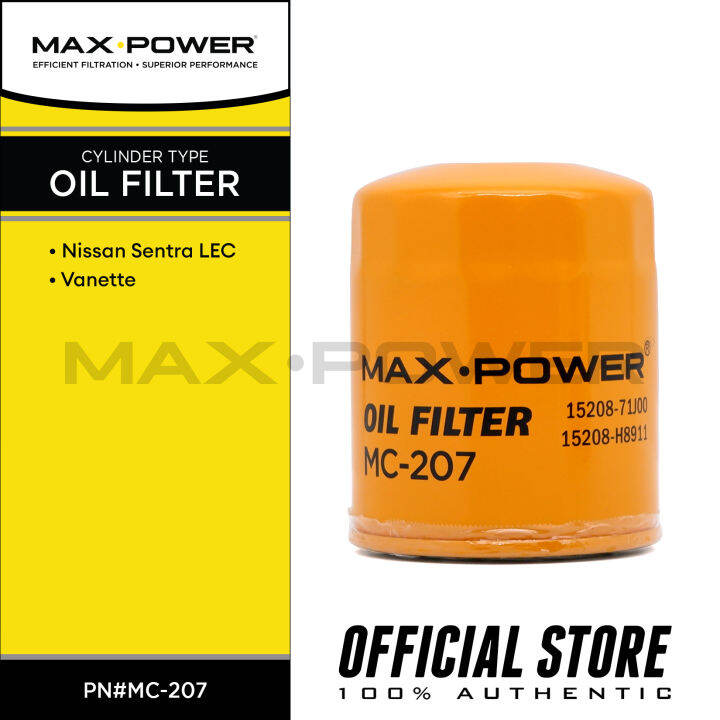 MAX Power Oil Filter MC-207 for Nissan Sentra LEC B12/B13/B14/GA16DE ...