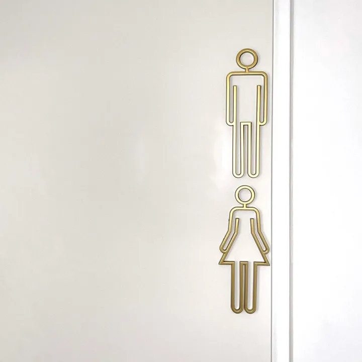 MERITY 3D Acrylic Creative Toilet Door Sign Bathroom Signage Toilet ...