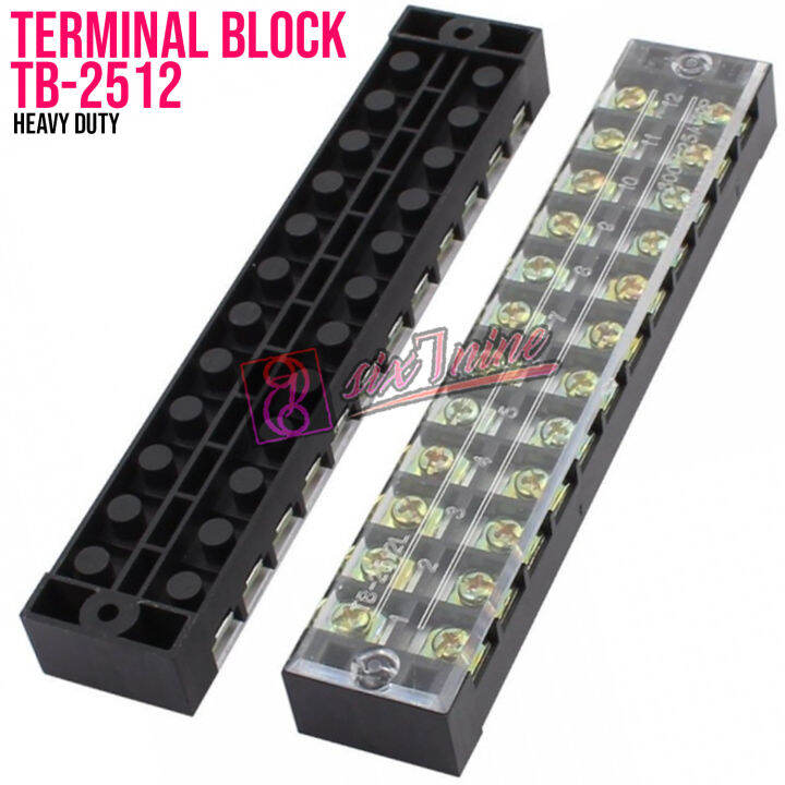 TB-2512 600V 25A 12 Position Terminal Block Barrier Strip Heavy Duty | Lazada PH
