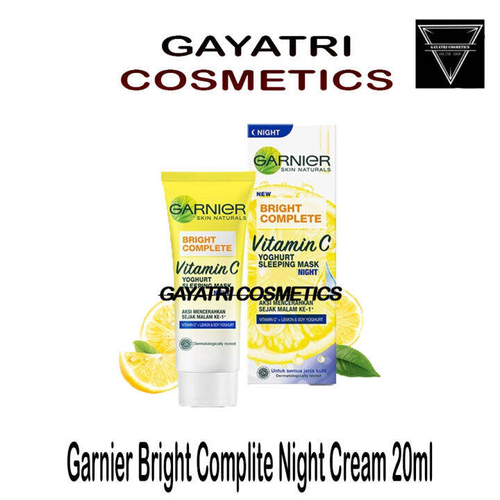 Garnier Bright Complete White Speed Yoghurt Night Cream 20ml | Lazada ...