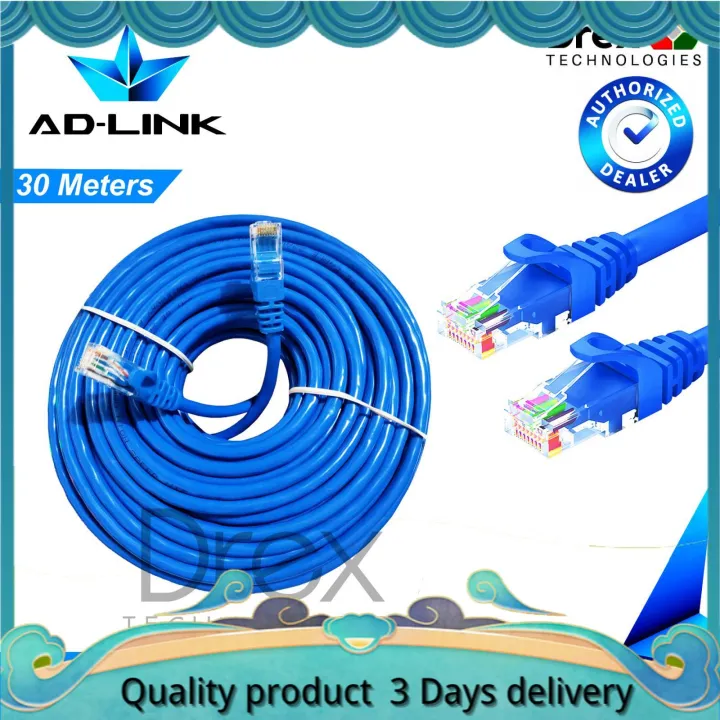 30M 1000Mbps Gigabit Cat6 Ethernet Lan Cable Patch Cord Cable with RJ45 ...