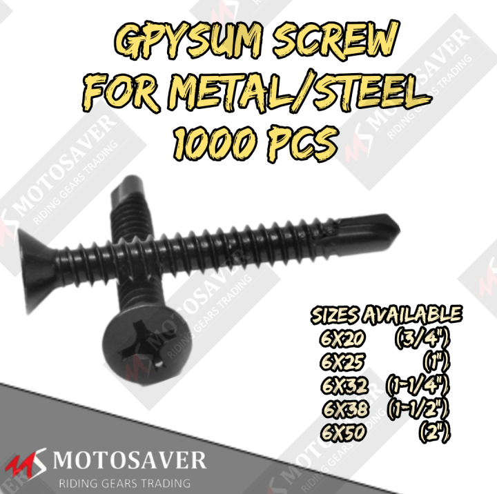 BLACK SCREW (FOR STEEL/METAL) 1000 PCS | Lazada PH