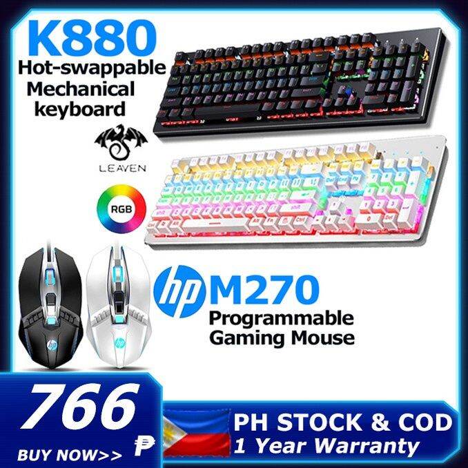 K880 M270 S30 Mechanical Keyboard 104 Key Computer Wired Gaming Keyboard Mouse Combo | Lazada PH