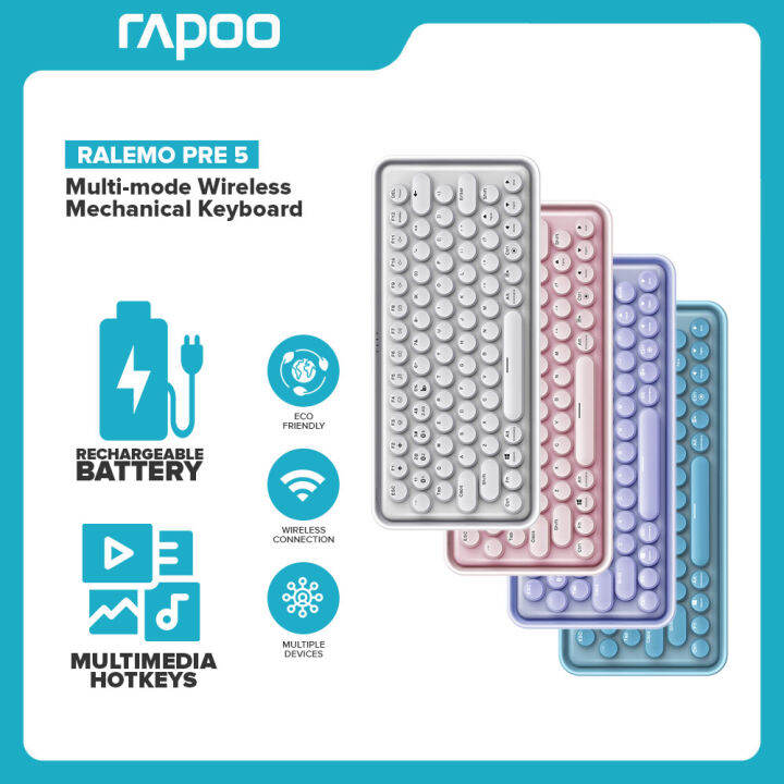 Rapoo Ralemo Pre 5 Multi-mode Wireless Rechargeable Keyboard 2.4G and ...