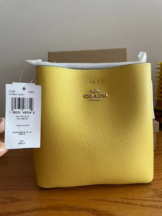 Original Authentic Coach C7266 Mini Town Bucket Bag - Retro Yellow ...