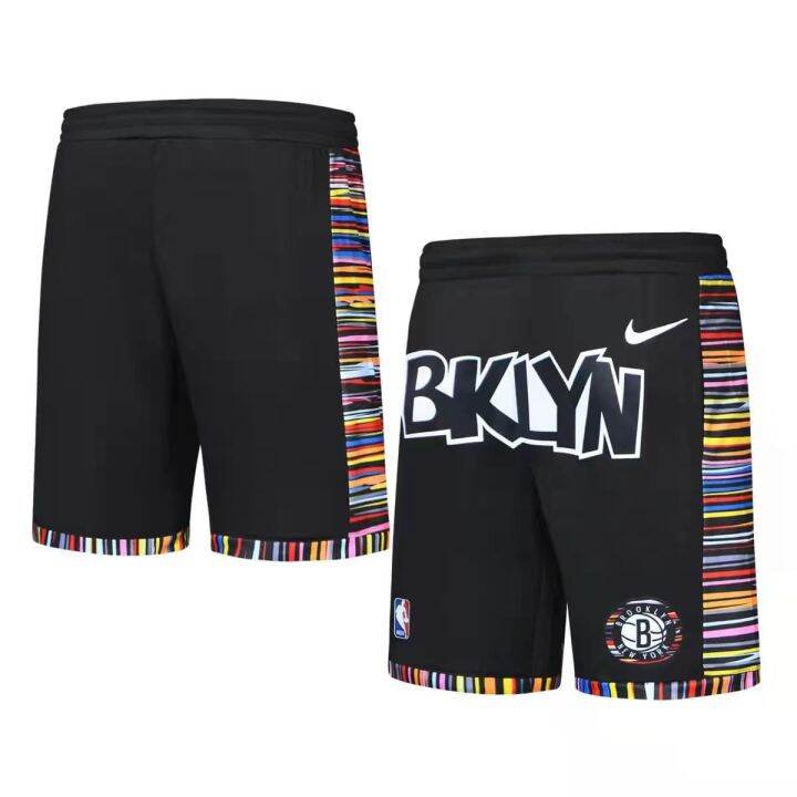 New BKLYN Striped Design NBA Basketball Shorts For Men Full Sublimation ...