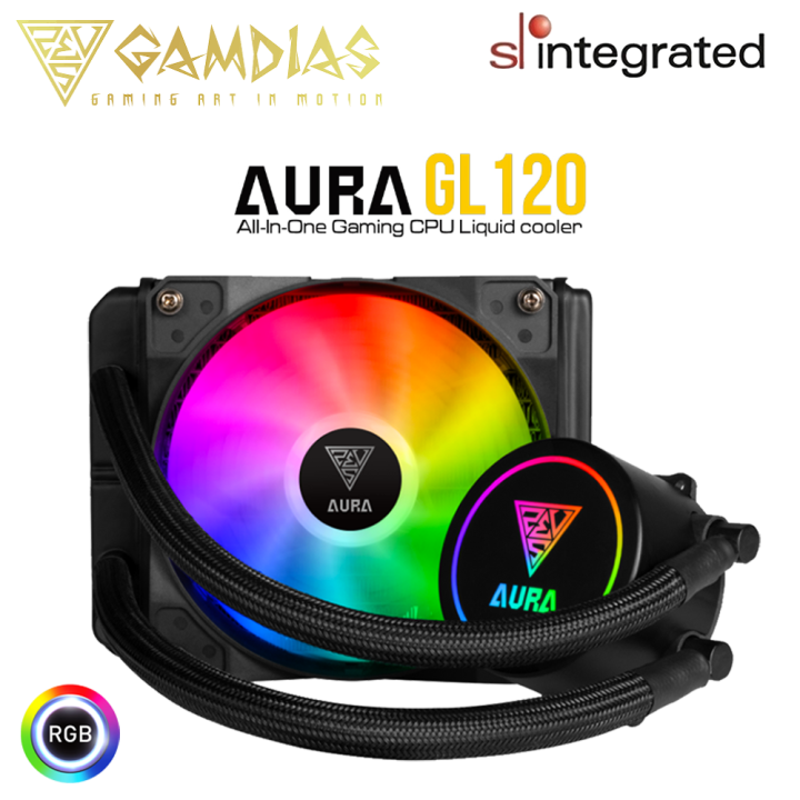 Gamdias AURA GL120 RGB AIO All-In-One RGB CPU Liquid Cooler 120mm Fan ...